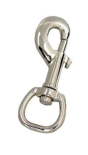 Lehigh 7000-12 3-1/2-Inch by 5/8-Inch 110-Pound Round Steel Swivel Eye Bolt Snap Hook, Nickel Plated