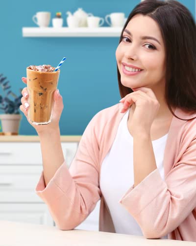Hot and Iced Coffee Maker for K Cups and Ground Coffee, 4-5 Cups Coffee Maker and Single-serve Brewers, with 30Oz Removable Water Reservoir, 6 to 24Oz Cup Size, Pot and Tumbler Not Included, Blue