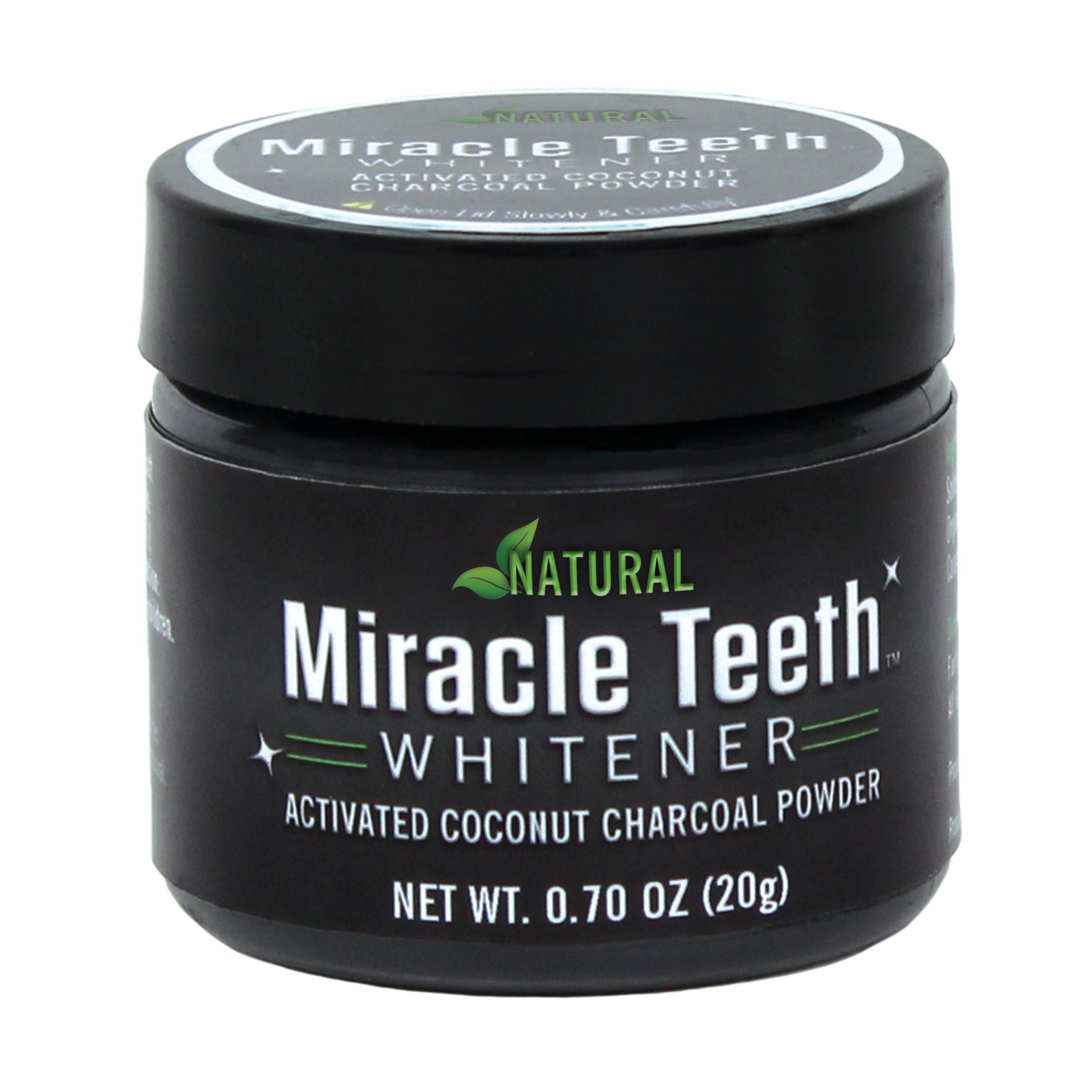 Ontel Miracle Teeth Whitener - Natural Whitening Coconut Charcoal Powder – As Seen on TV