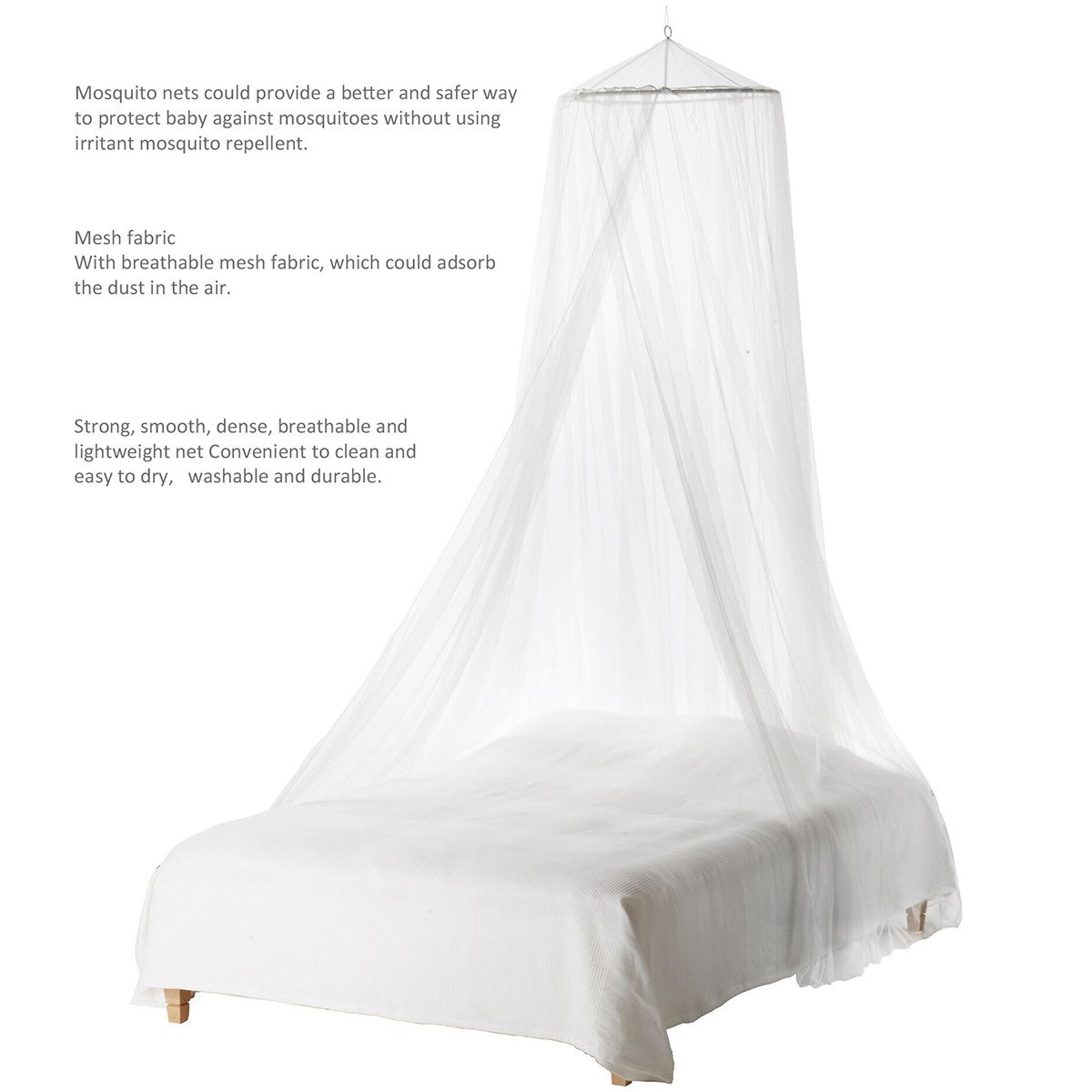Mosquito Net - Foxnovo Toddler Bed Crib Canopy Mosquito Netting (White)