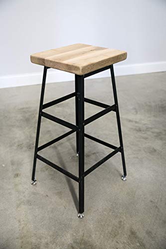Barstool, Counter stool, Backless Stooll, Commercial Barstool, Reclaimed wood Industrial Steel, Made in the USA, Free Shipping