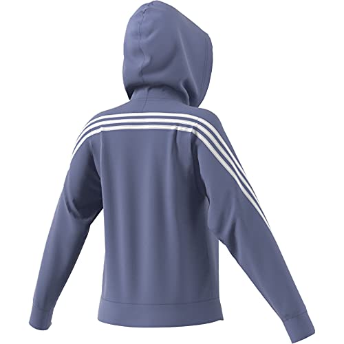 adidas Women's Sportswear Future Icons 3-Stripes Hooded Tracktop, Orbit Violet, Large