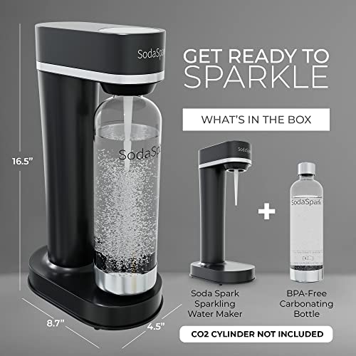 Modern Design Sparkling Water Maker – Soda Water Maker with 1l BPA-Free Reusable Bottle–Carbonated Water Maker for Home – Soda Streaming Machine for Seltze (SS697B)