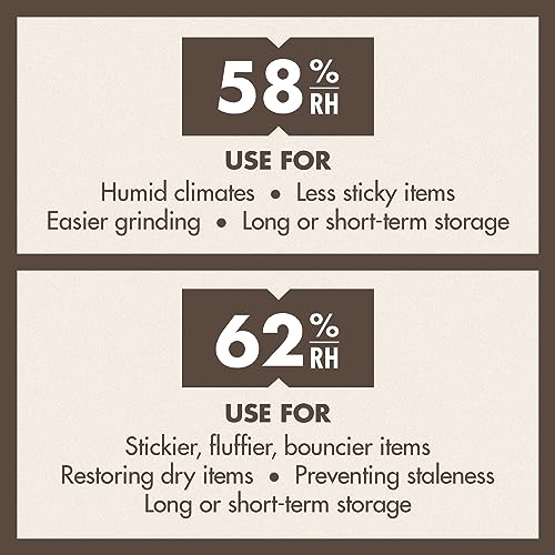 Boveda 62% Two-Way Humidity Control Packs For Storing 1 lb – Size 67 – 20 Pack – Moisture Absorbers for Storage Containers – Humidifier Packs – Hydration Packets in Resealable Bag