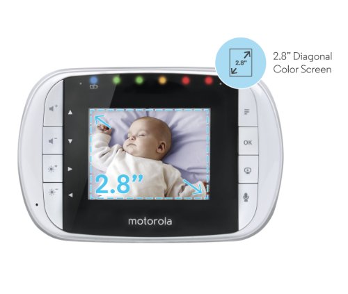 motorola MBP33S Wireless Video Baby Monitor with 2.8-Inch Color LCD, Zoom and Enhanced Two-Way Audio, 720p