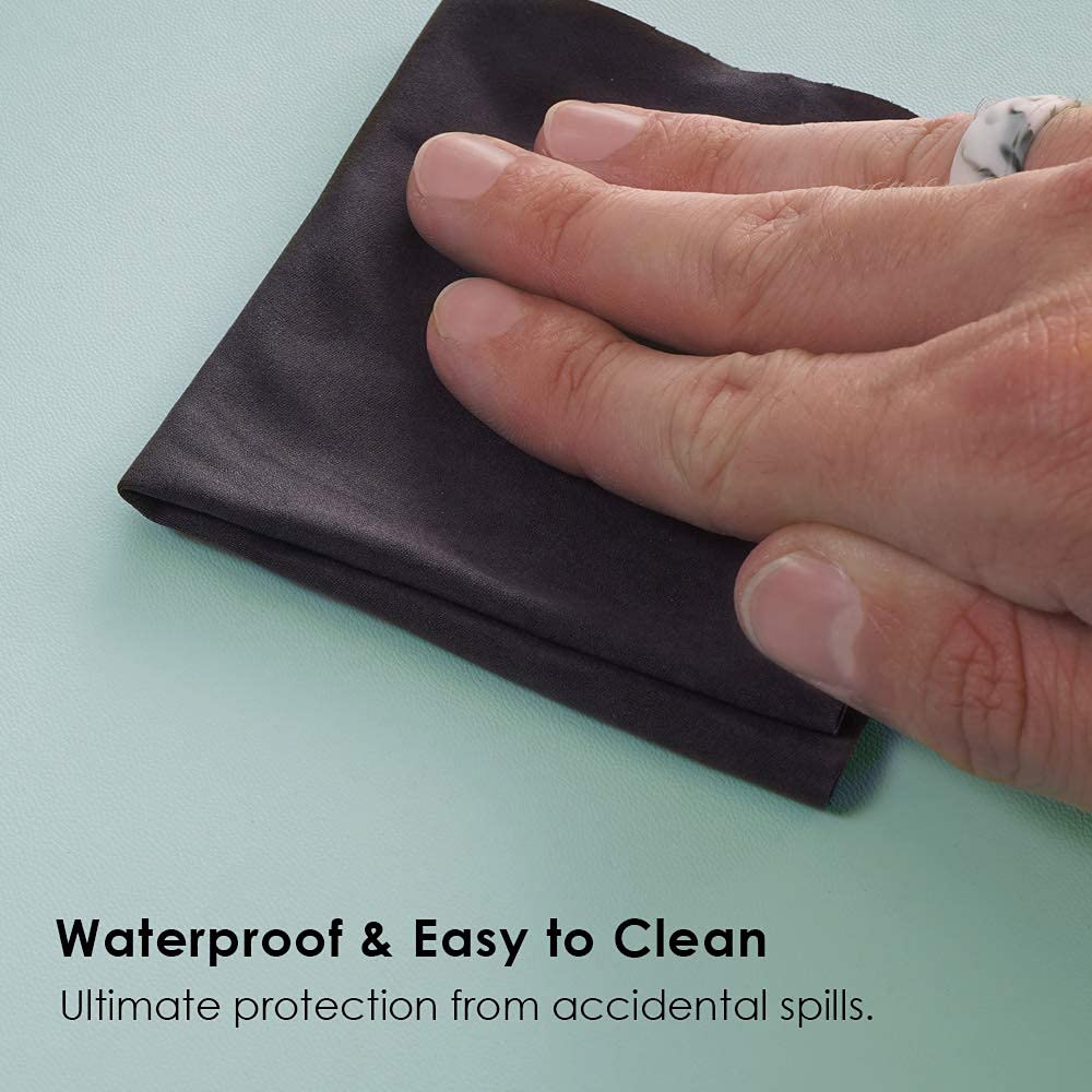 Con-Tact Brand XL Corner Desk Pad | Waterproof Anti-Slip PU Leather | Large Corner Computer Workstation Protection | Mouse Pad Gaming Pad | 36" X 15.7" L Shape | Dual Sided (Blue/Purple)