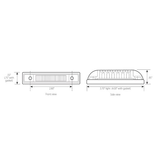 GG Grand General 77650 Amber Thin Line 6-LED Marker and Clearance Sealed Light, Amber/Amber