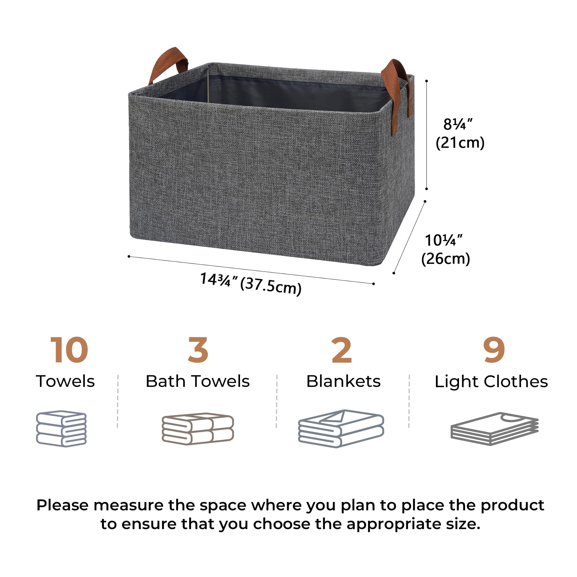 GRANNY SAYS Closet Storage Bins, Large Clothing Bins, Closet Shelf Organizer with Metal Frame, Storage Baskets for Shelves, Fabric Bins for Storage, Bins for Closet Organization, Sky Blue, 2-Pack