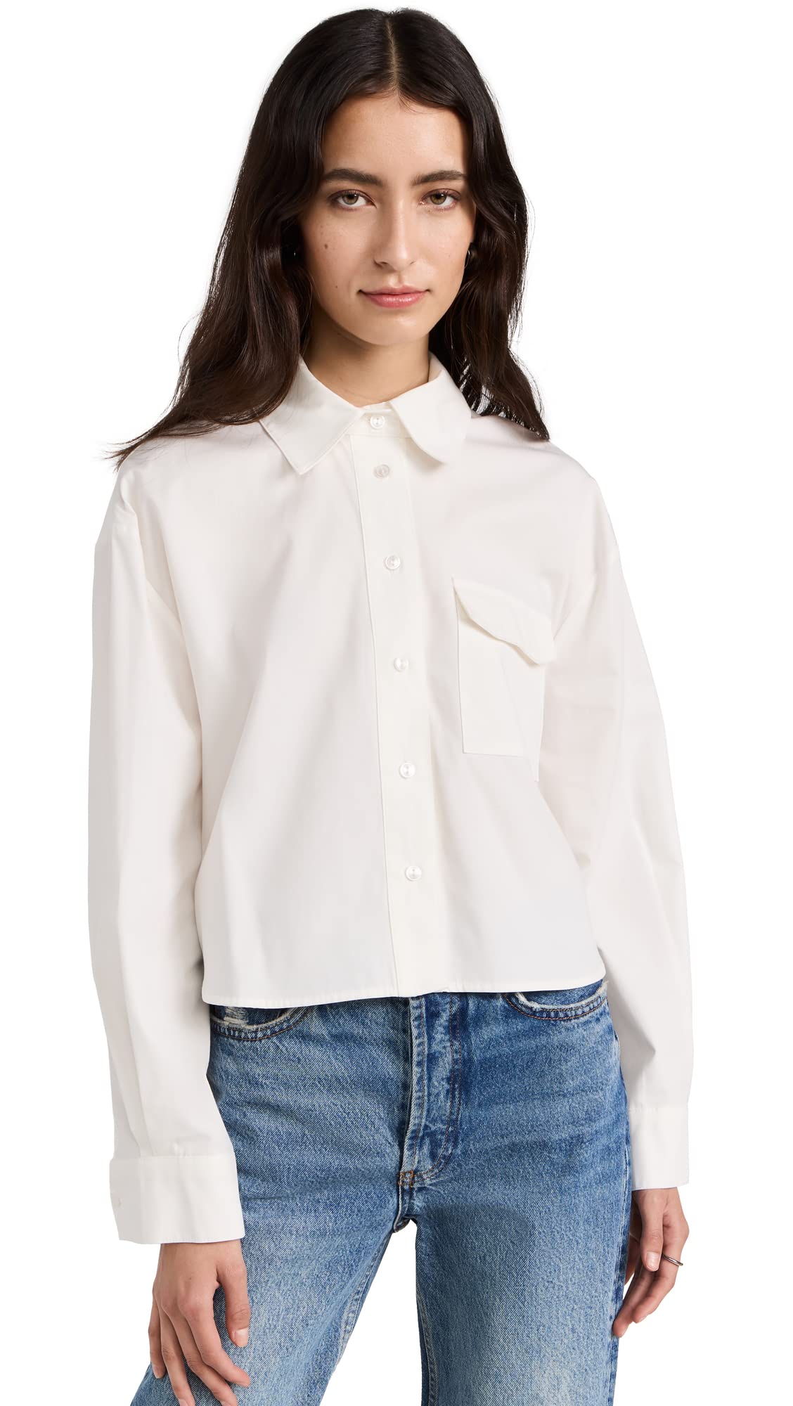 ANINE BING Women's Travis Shirt, White, S