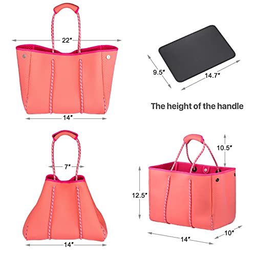 LMYYG Beach bag,Multipurpose NeopreneĀ Bag,Large Tote Bag,Waterproof Shoulder Beach Bag for Travel Beach Gym Swimming