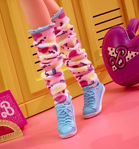 Barbie Rewind Doll, '80S Edition Schoolin' Around Outfit with Varsity Jacket, Acid-Washed Skirt and Rad Accessories