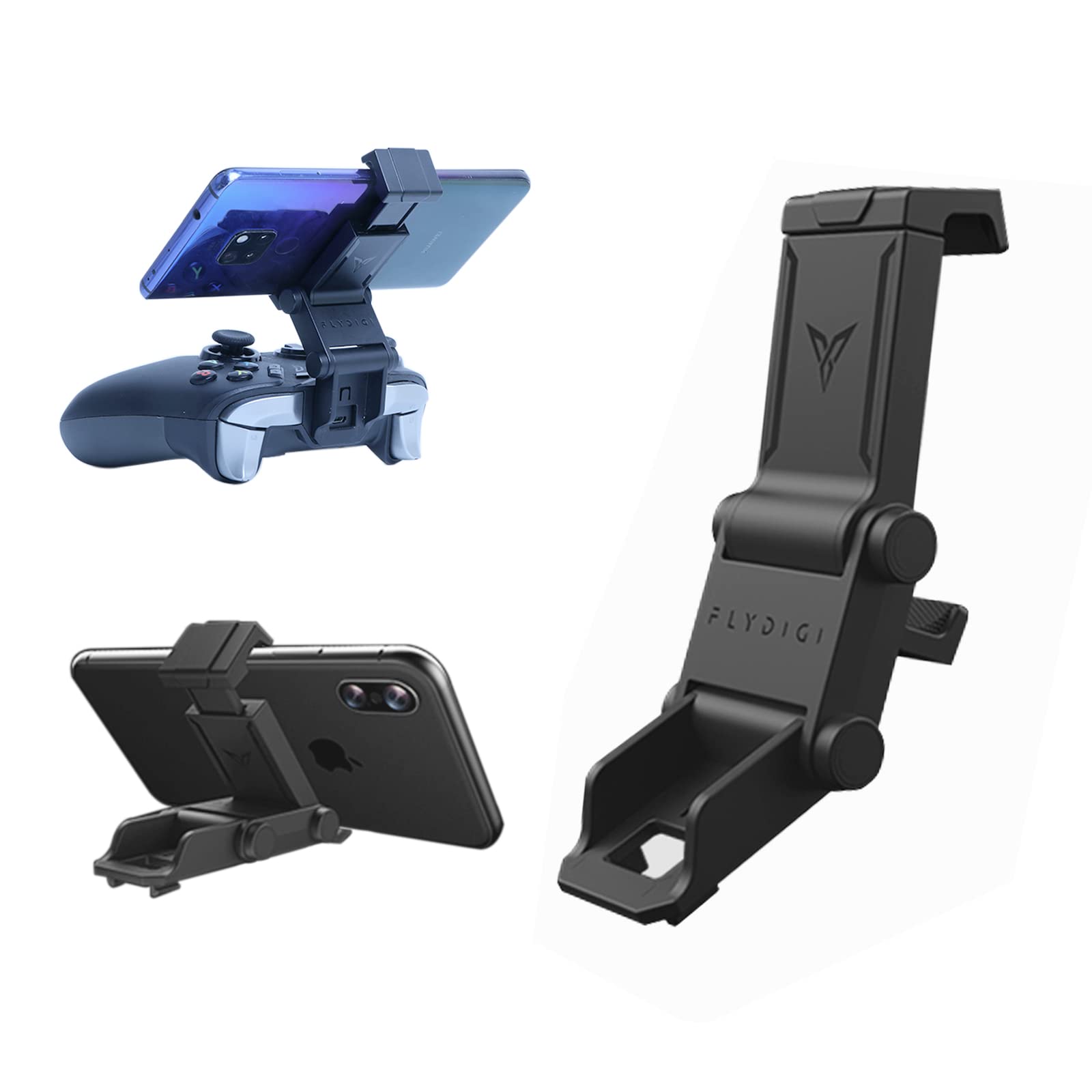 FLYDIGI 2 in 1 Phone Clip, 2-Stage Adjustable Bracket Multi-Platform Gaming Controller, Holder Stand Clamp Compatible with Vader 2 and Apex Series Gamepad