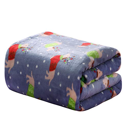 Velvet Touch Holiday Throw Fleece Blanket (50" x 60") - Dogs in Sweaters