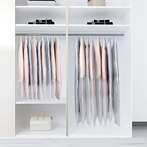 Univivi Hanging Garment Bags10Pack Clear Dress Bags Clothes Bag Covers for Coat Gown Suit
