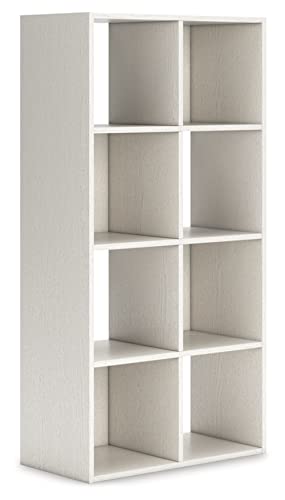 Signature Design by Ashley Aprilyn Farmhouse 8 Cube Storage Organizer or Bookcase, Whitewash