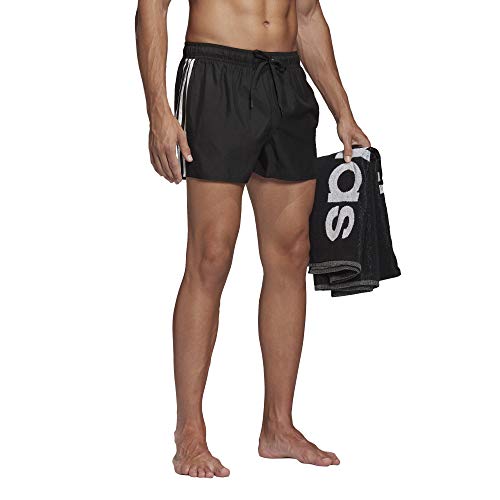 adidas mens 3-Stripes CLX Swim Shorts Black X-Large