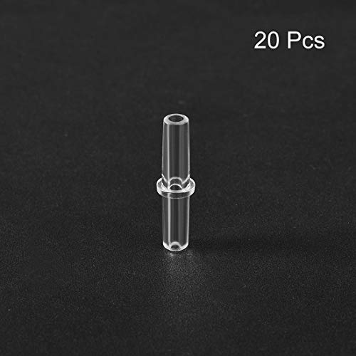 uxcell Aquarium Air Valve Connector Plastic Inline Tubing Straight Non-Return Valves for 4mm Fish Tank Pond Air Line 20pcs