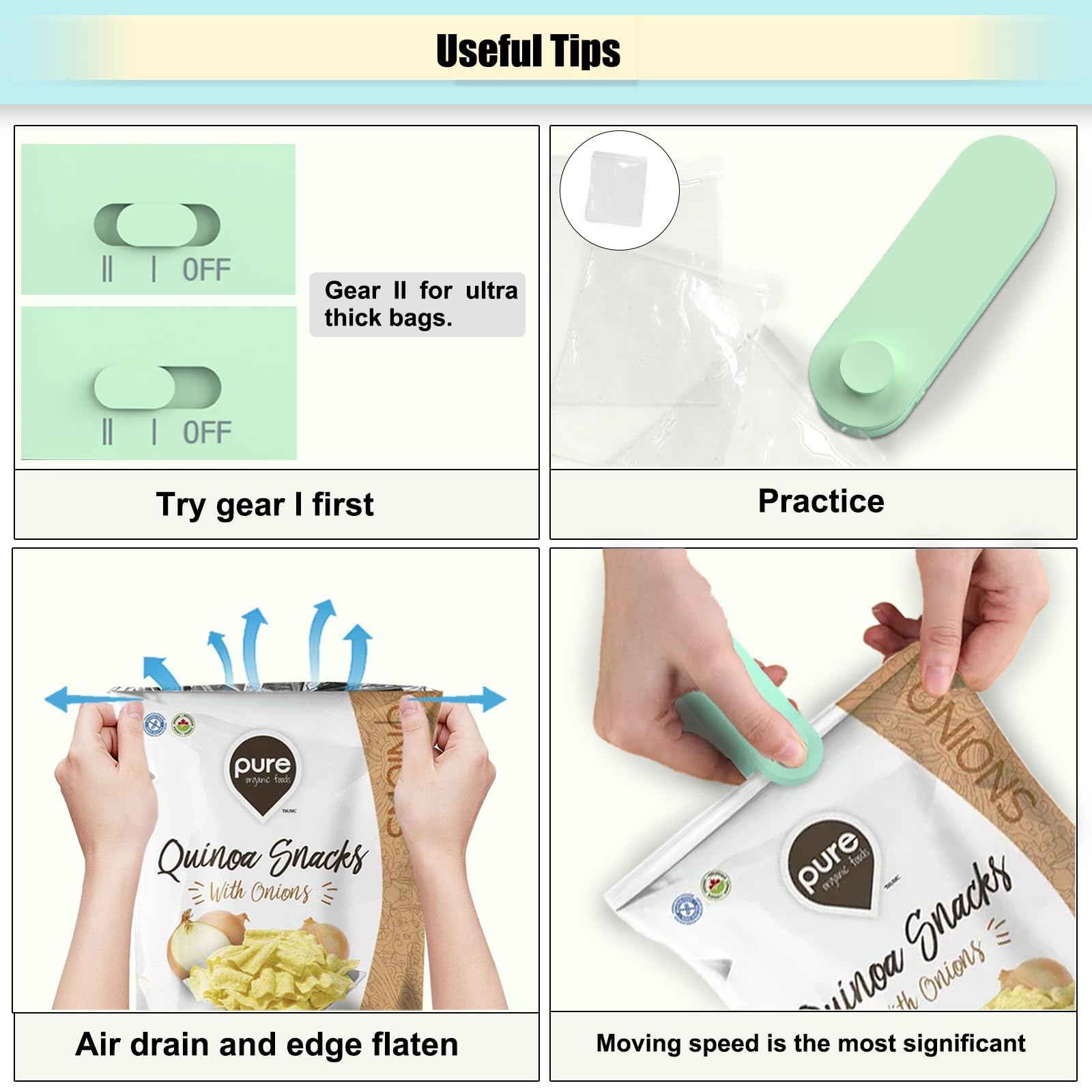 ππππ‘ππ«π ππππ₯π Mini Bag Sealer, 2 in 1 Heat Sealer and Cutter for Snack Chip Plastic Bags, for Food Storage and Freshness