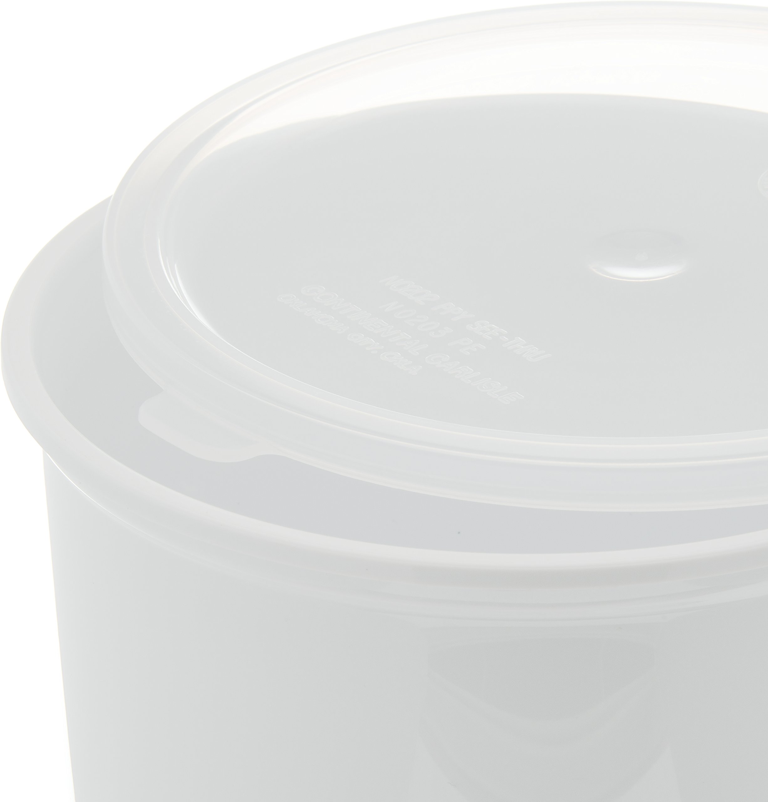 Carlisle FoodService Products Classic Round Storage Container Crock with Lid for Kitchen, Restaurants, Home, Plastic, 2.7 Quarts, White