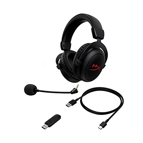 HyperX Cloud Core – Wireless Gaming Headset for PC, DTS Headphone:X Spatial Audio, Memory Foam Ear Pads, Durable Aluminum Frame, Detachable Noise Cancelling Microphone,Black