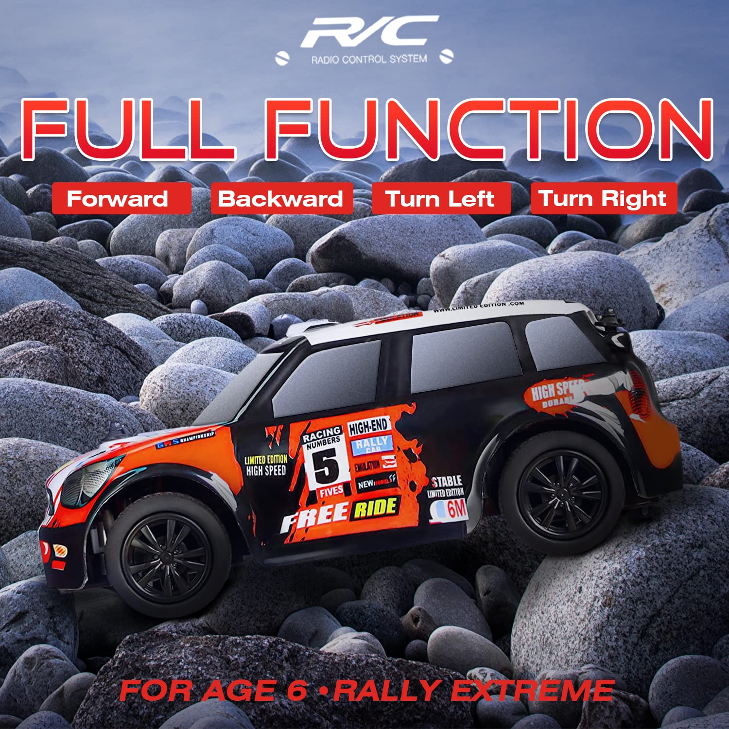 Fast Tiny Remote Control Racing Car Model, Good Looking,Quick Getting Around Super Well Made Nicely Printed and Durable for Kids(Racing)