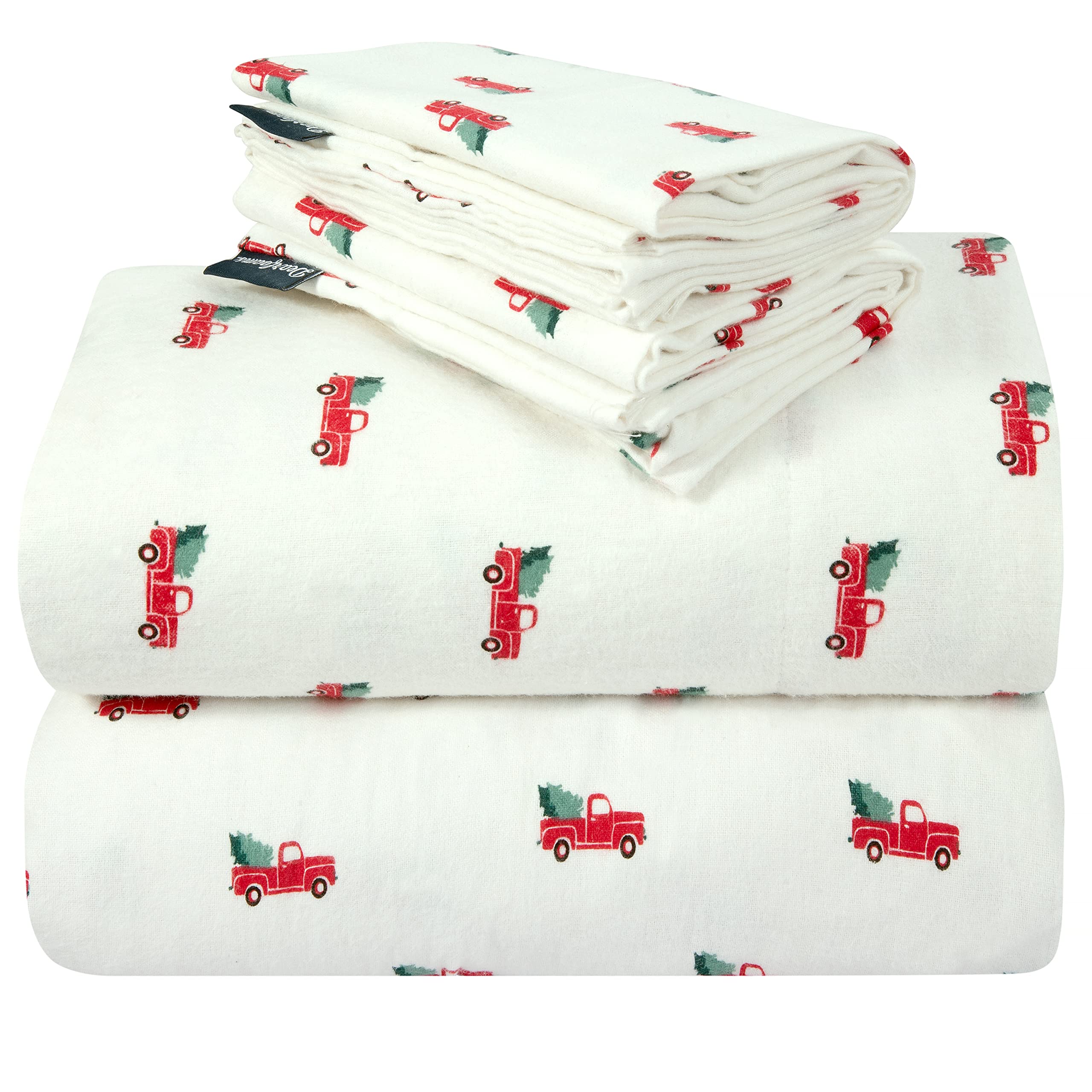 LAMANNI Printed Flannel Sheet Set - Soft, Warm, Moisture Wicking - Bedding Set (Twin, Tree Truck)