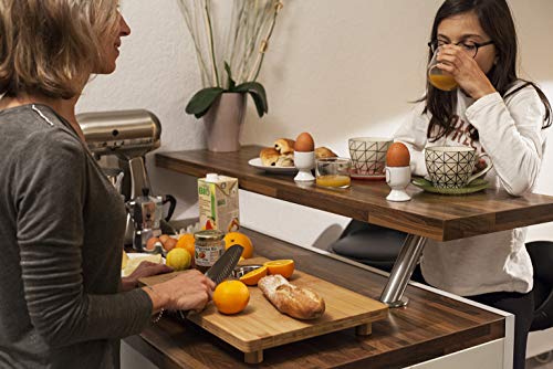 VersaChop Duo, Large 18 inch X 12 inch Cutting Boards for Kitchen. Totally Natural Organic Moso Bamboo Cutting Board with Two Integrated Stainless Steel Bowls attached for organization and storage.
