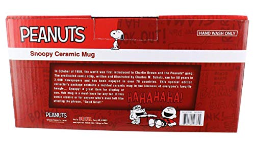 ICUP Peanuts Snoopy Molded Head Ceramic Mug, Clear