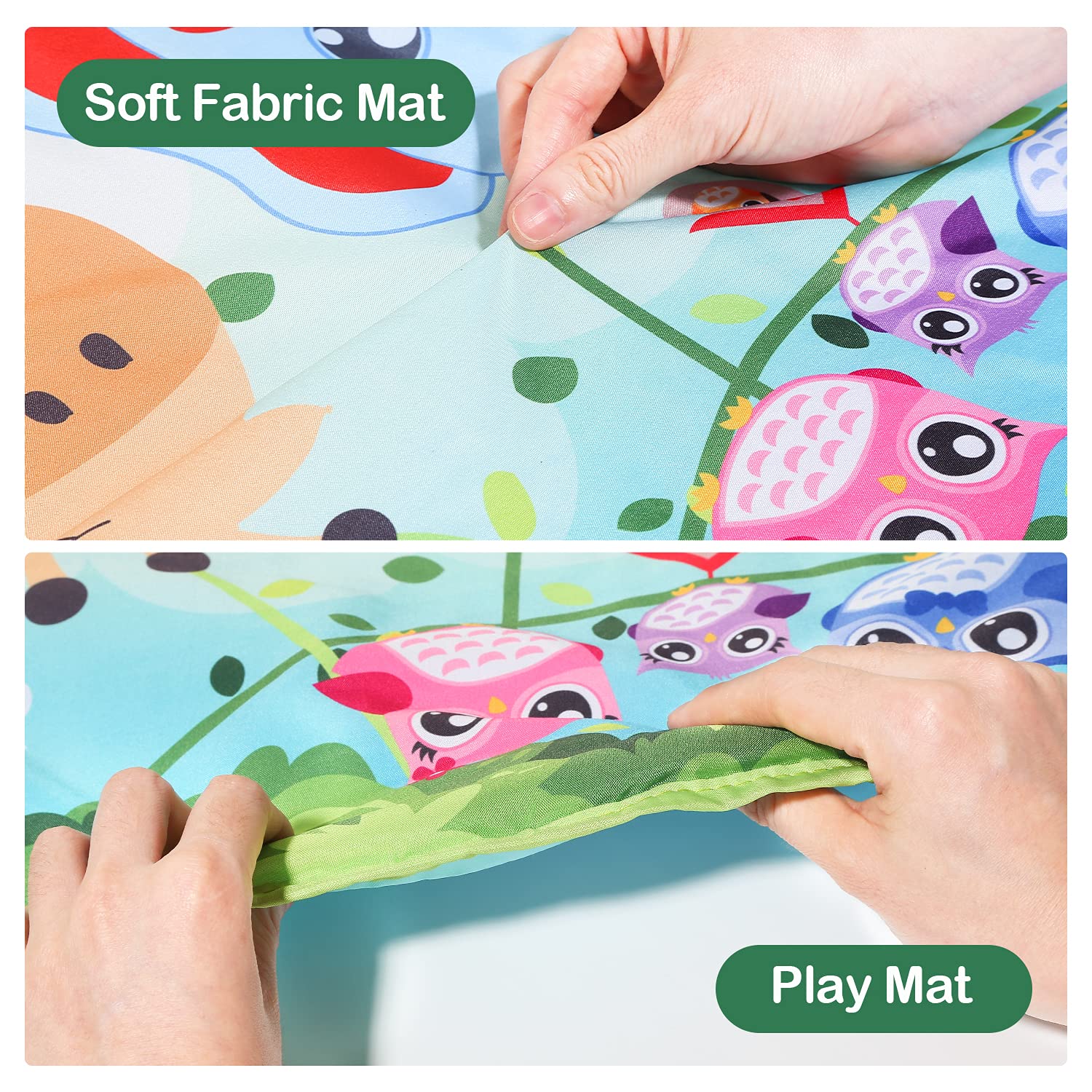 CUTE STONE Baby Gym Play Mat, Play Piano Gym with Tummy Time Activity Mat, Musical Activity Center for Infants Toddlers