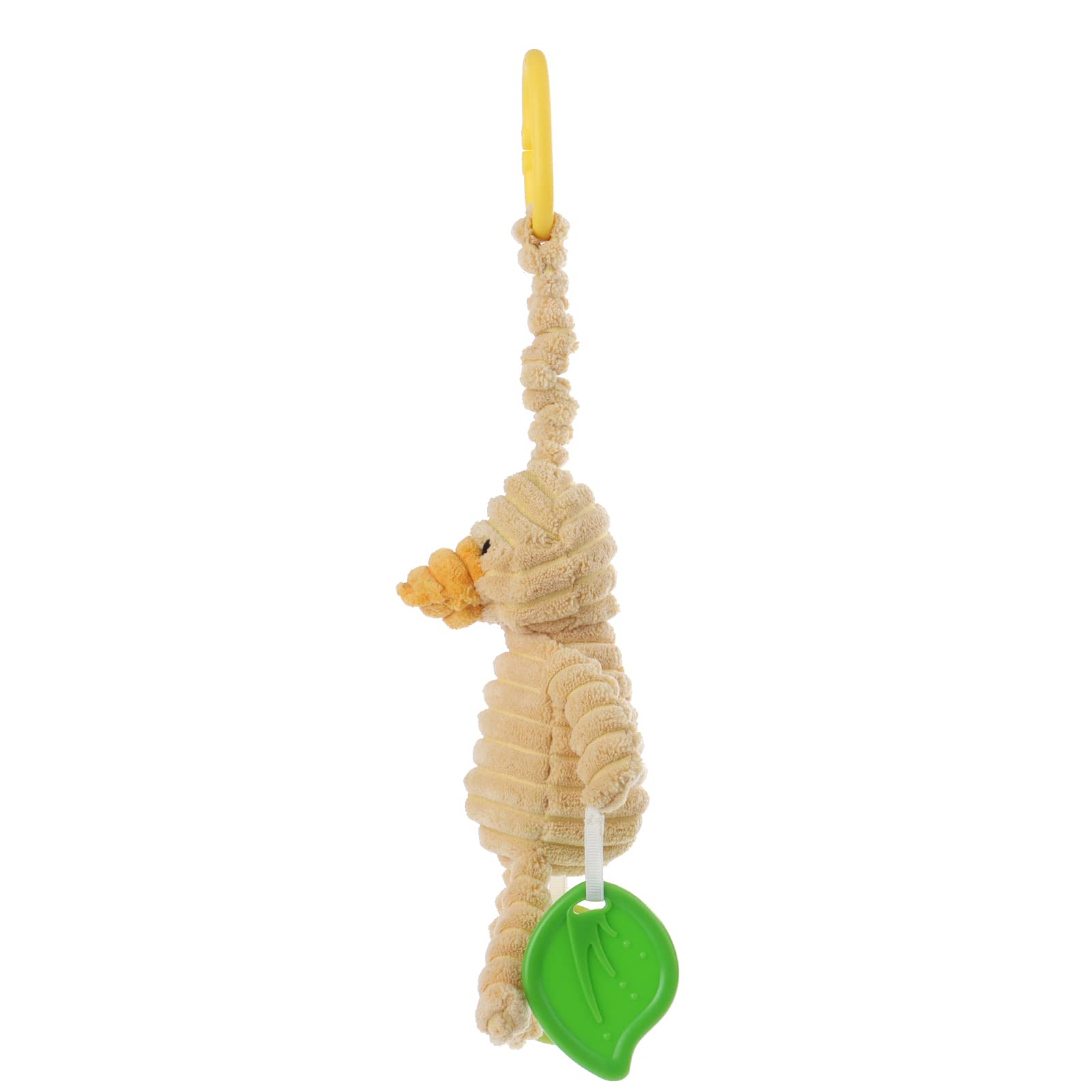 Apricot Lamb Baby Stroller or Car Seat Activity and Teething Toy, Features Plush Duck Character, Gentle Rattle Sound & Soft Teether, 8.5 Inches