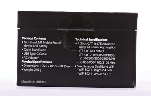 Netgear Nighthawk MR1100 4G LTE Mobile Hotspot Router (AT&T GSM Unlocked)(Steel Gray)