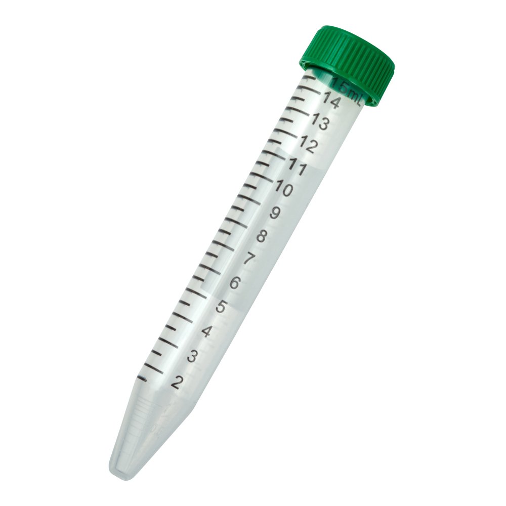 Celltreat 229411 Polypropylene Centrifuge Tube, Sterile, 15mL Volume, Re-Sealable Bag (Case of 500)