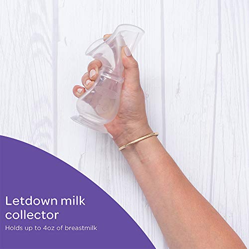 Lansinoh Breastmilk Collector Breastpump for Excess Breast Milk from Breastfeeding Mums BPA BPS Free 100% Silicone with Lid & Neck Strap, Transparent