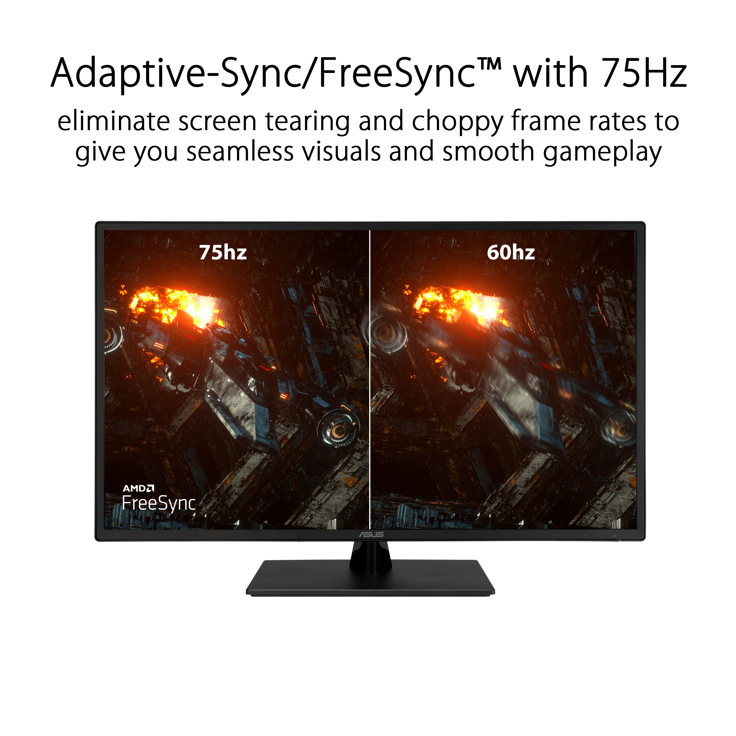 ASUS 31.5” 1080P Monitor (VA329HE) - Full HD, IPS, 75Hz, Adaptive-Sync, Eye Care, Low Blue Light, Flicker Free, HDMI, VGA, Wall Mountable, Tilt Adjustable (Renewed)