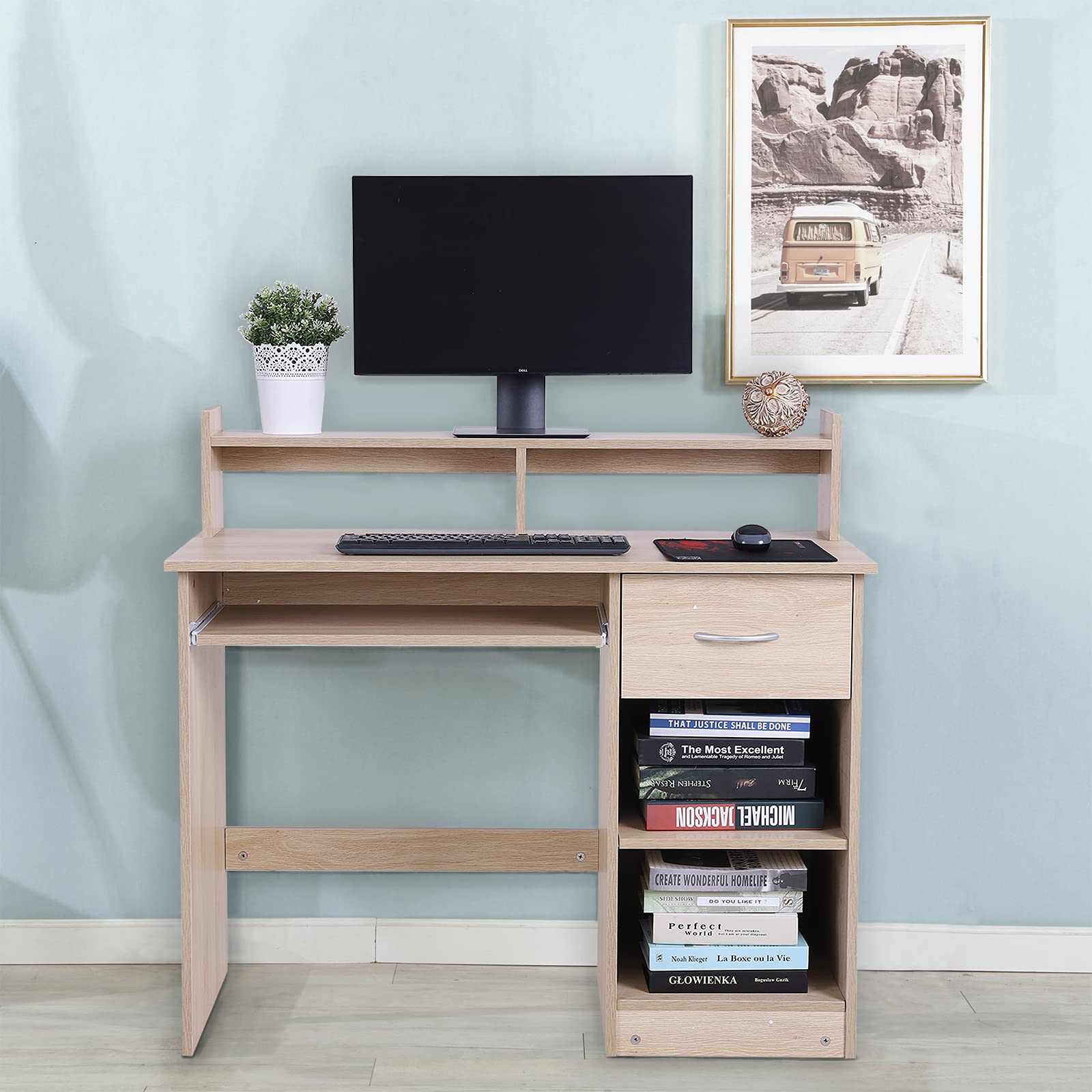 MAISON ARTS Gaming Computer PC Desk, Gamer Workstation, Small Mesa Escritorio Gamer Table Desk
