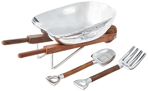 Godinger Wheelbarrow Salad Bowl & Servers, Alternative Metal