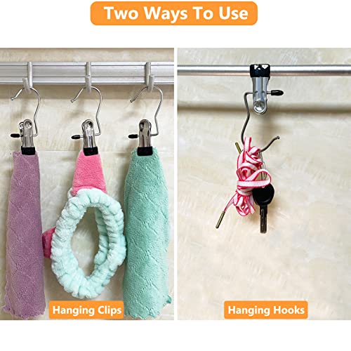 Boot Hangers for Closet, 12 Pack Hanging Clips Hook Clothes Pins for Laundry, Hanger Clips Towel Clips Boot Organizer for Home and Travel, Clothespins Clip Hangers for Pants Hats Socks Gloves