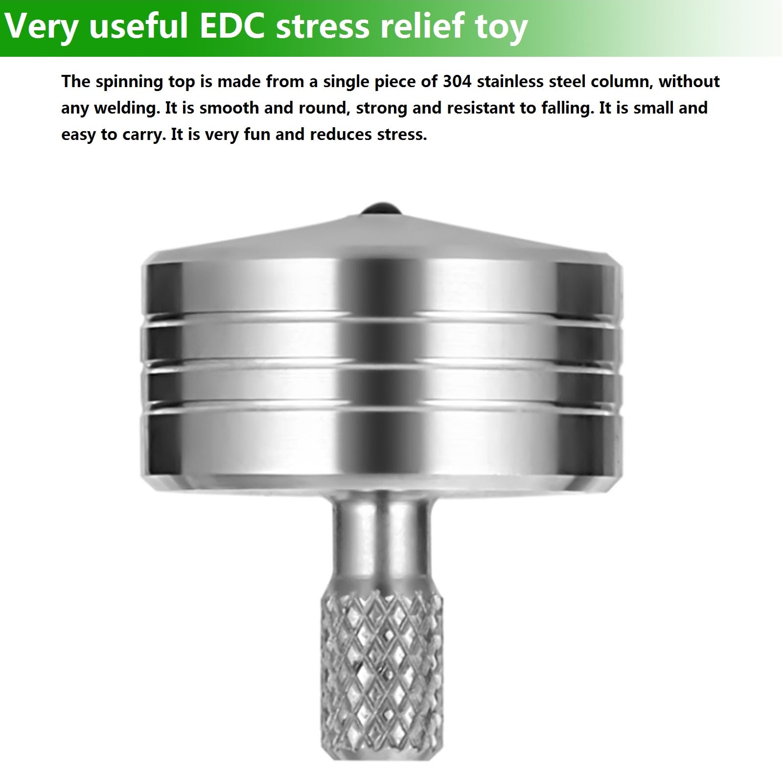 CHEETOP Stainless Steel Spinning Top, Precision Mini Desktop Gyroscope, Kill Time Reduce Stress ADHD Toys, Perfect Balance Gyro (Style 4) Silver