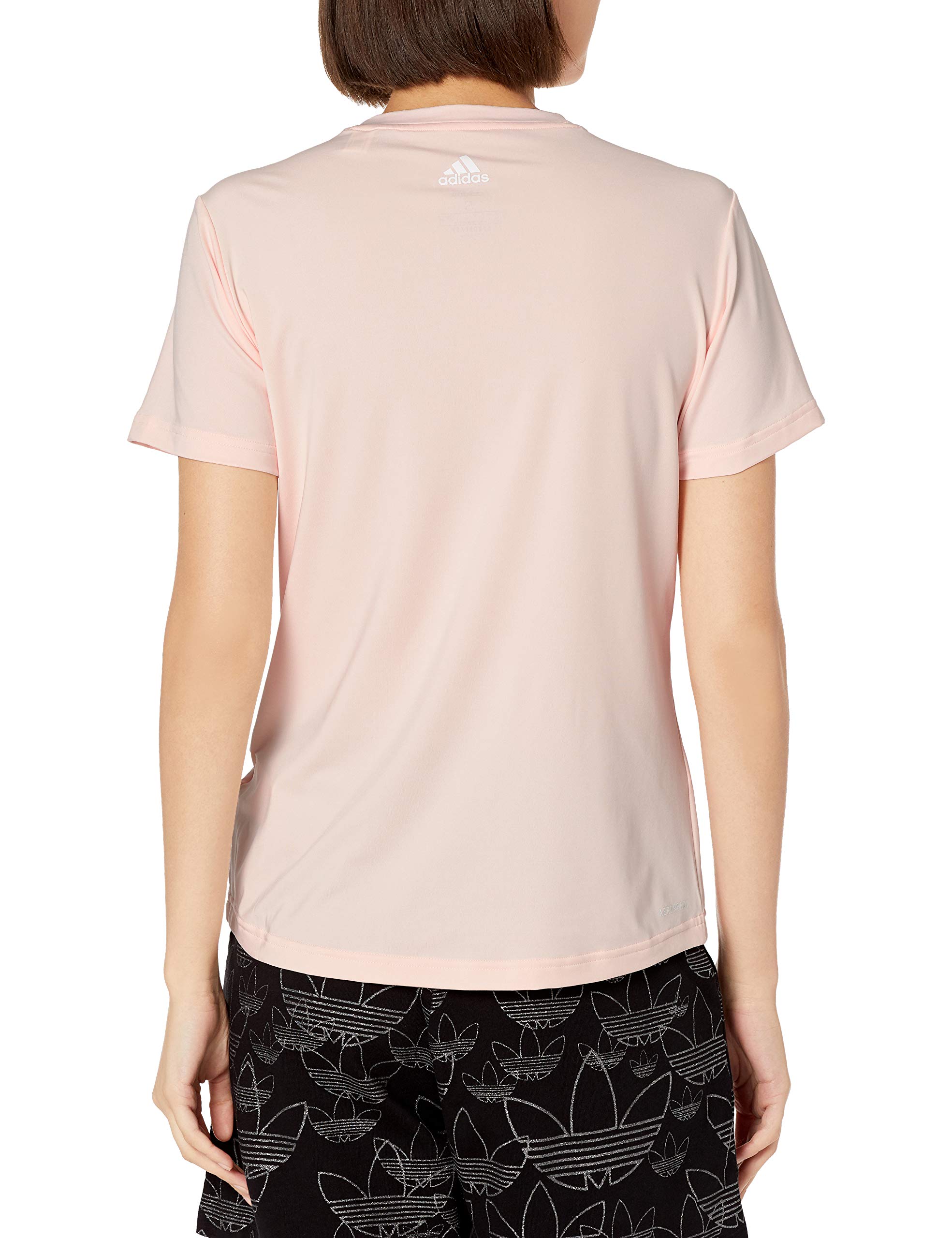 adidas womens Designed 2 Move Branded Tee Pink Tint/Power Berry Small