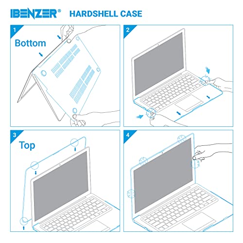 IBENZER Compatible with Old Version MacBook Air 13 Inch Case (2010-2017 Release). Models: A1466 / A1369, Plastic Hard Shell Case with Keyboard Cover for Mac Air 13, Rose Quartz, A1301RQ+1