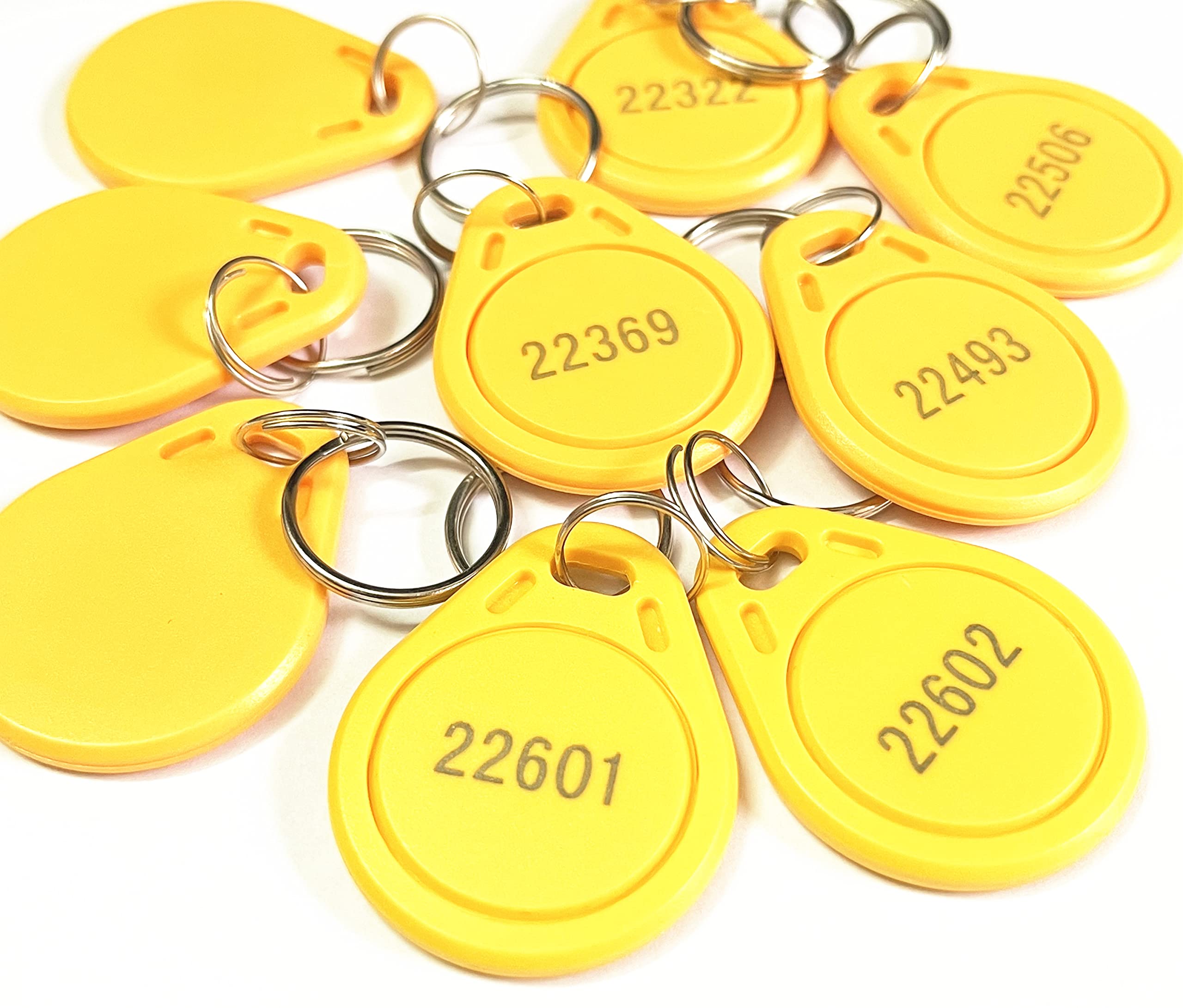 Quentin 100pcs Thin 26 Bit Proximity Key Fobs Weigand Prox Keyfobs Compatable with ISOProx 1386 1326 H10301 Format Readers. Works with The vast Majority of Access Control Systems(Yellow)