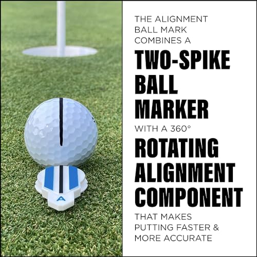 Alignment Ball Mark - Aligning Golf Ball Marker - Rotates for Aiming - Improves Accuracy