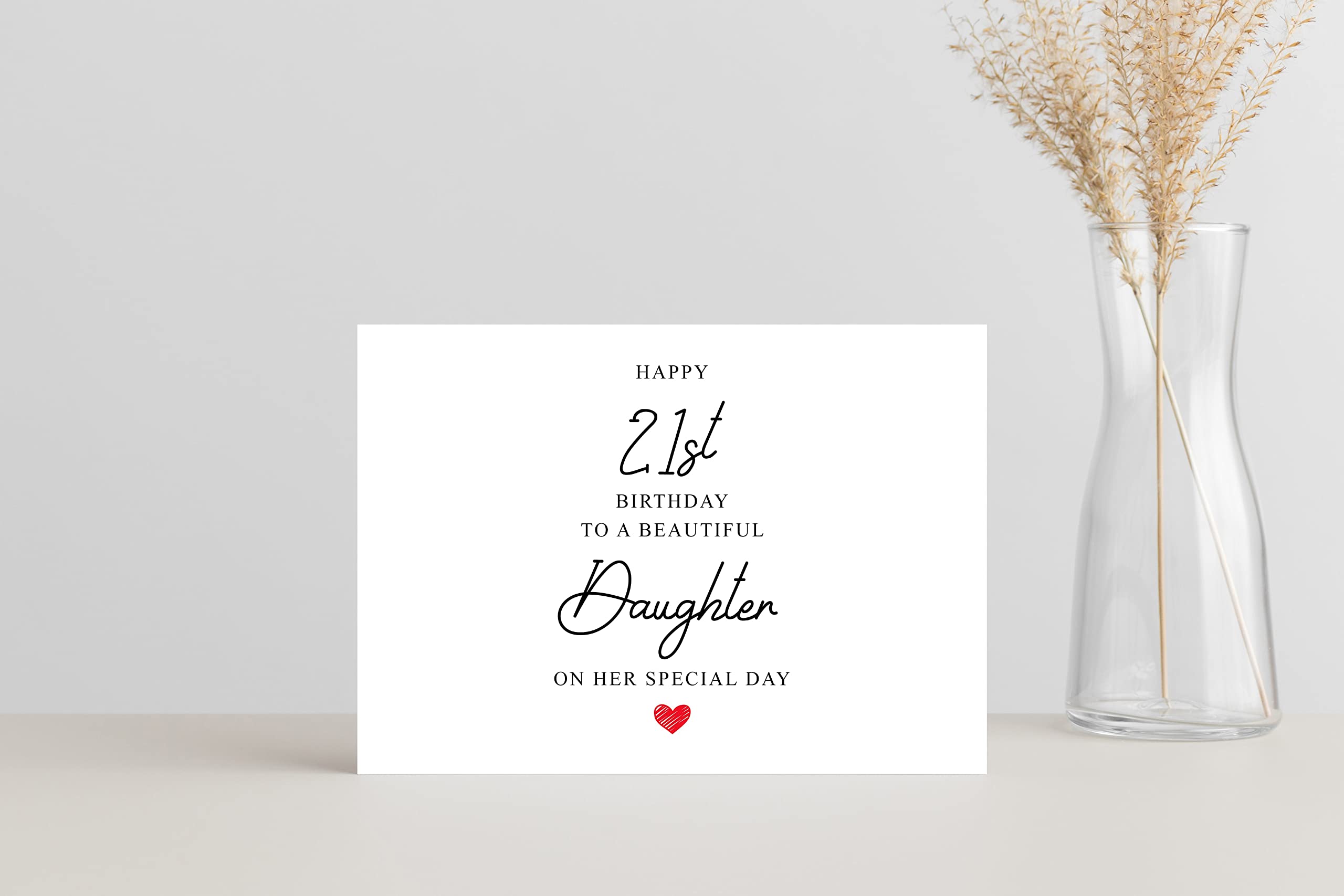Emily gift Daughter 21st Birthday Card - Happy 21st Birthday To A Beautiful Daughter On Her Special Day - 21st Daughter Card For Her
