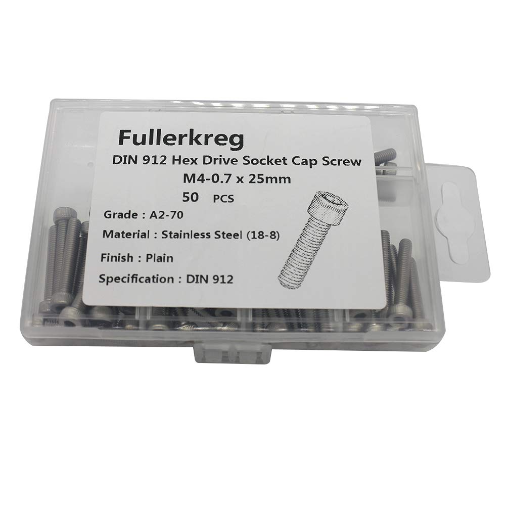 M4 x 25MM Socket Head Cap Screws,304 Stainless Steel, Quantity 50