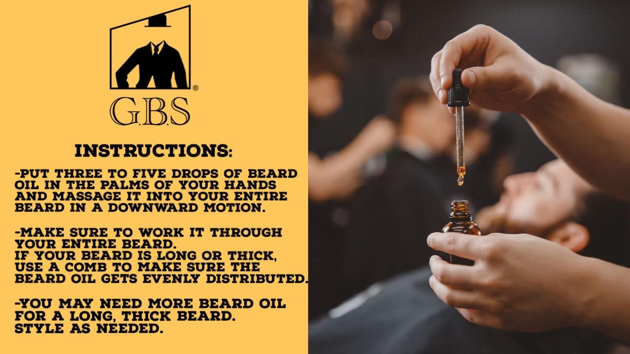 G.B.S Natural Beard Oil and Dropper, 1fl oz