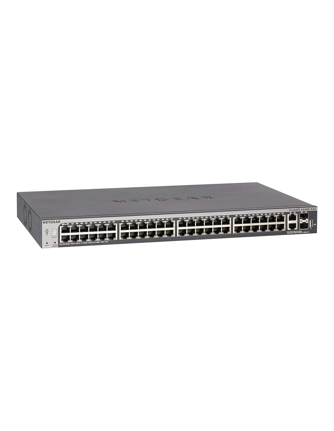 NETGEAR GS752TX-100NES 52-Port Smart Managed Pro Stackable Switch, 48GbE, 2 SFP+, 2 10GBASE-T, ProSAFE Lifetime Protection (GS752TX)