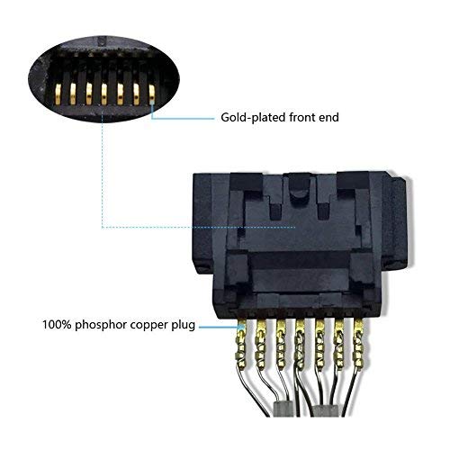 LINESO 2Pack 32in Long SATA Cable 6gb Straight with Locking Latch(Yellow)