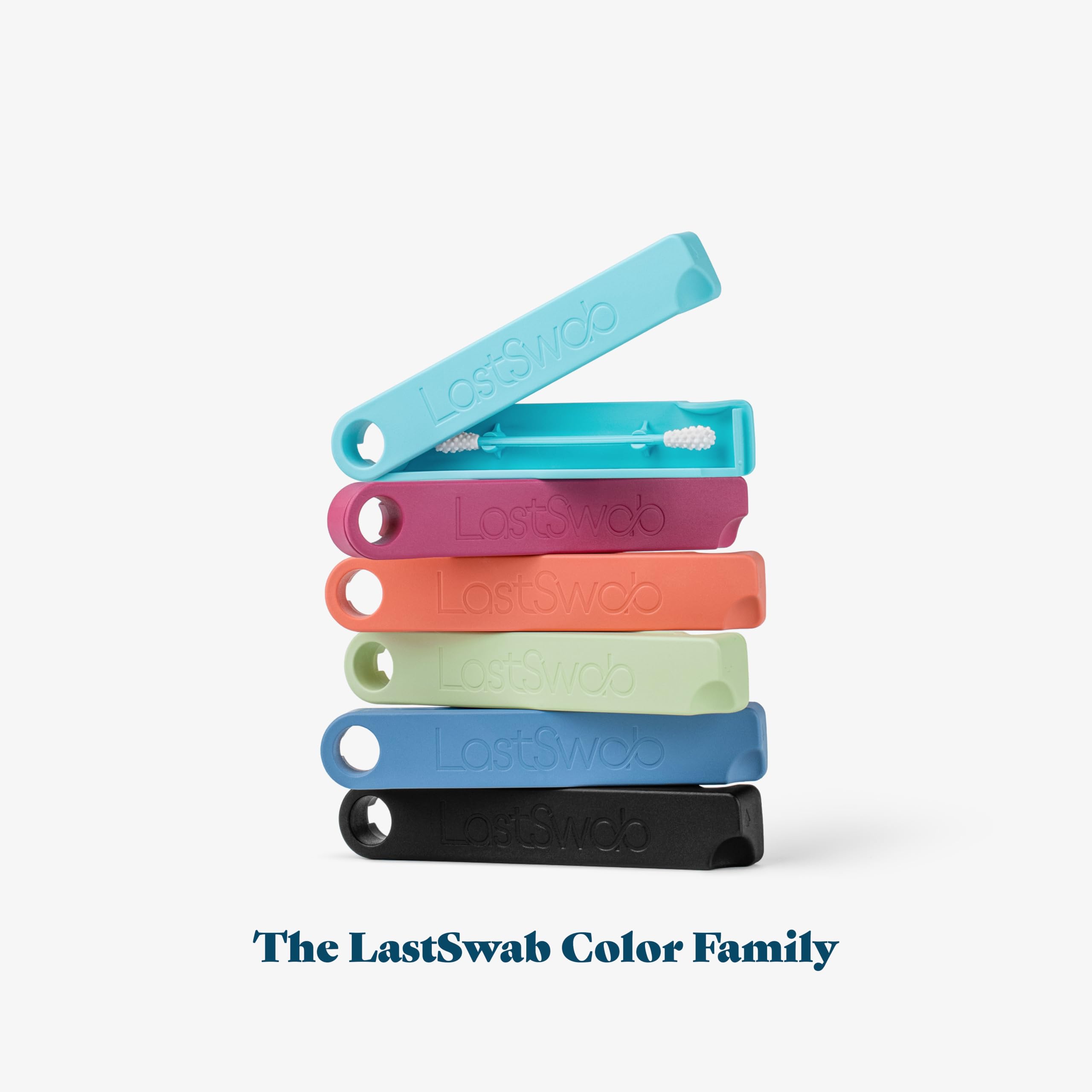 LastSwab® Reusable Cotton Swabs for Ear Cleaning - Sanitary Alternative to Single-Use Q Tips - Easy to Clean - Comes with a Convenient Travel Case Holder - Blue