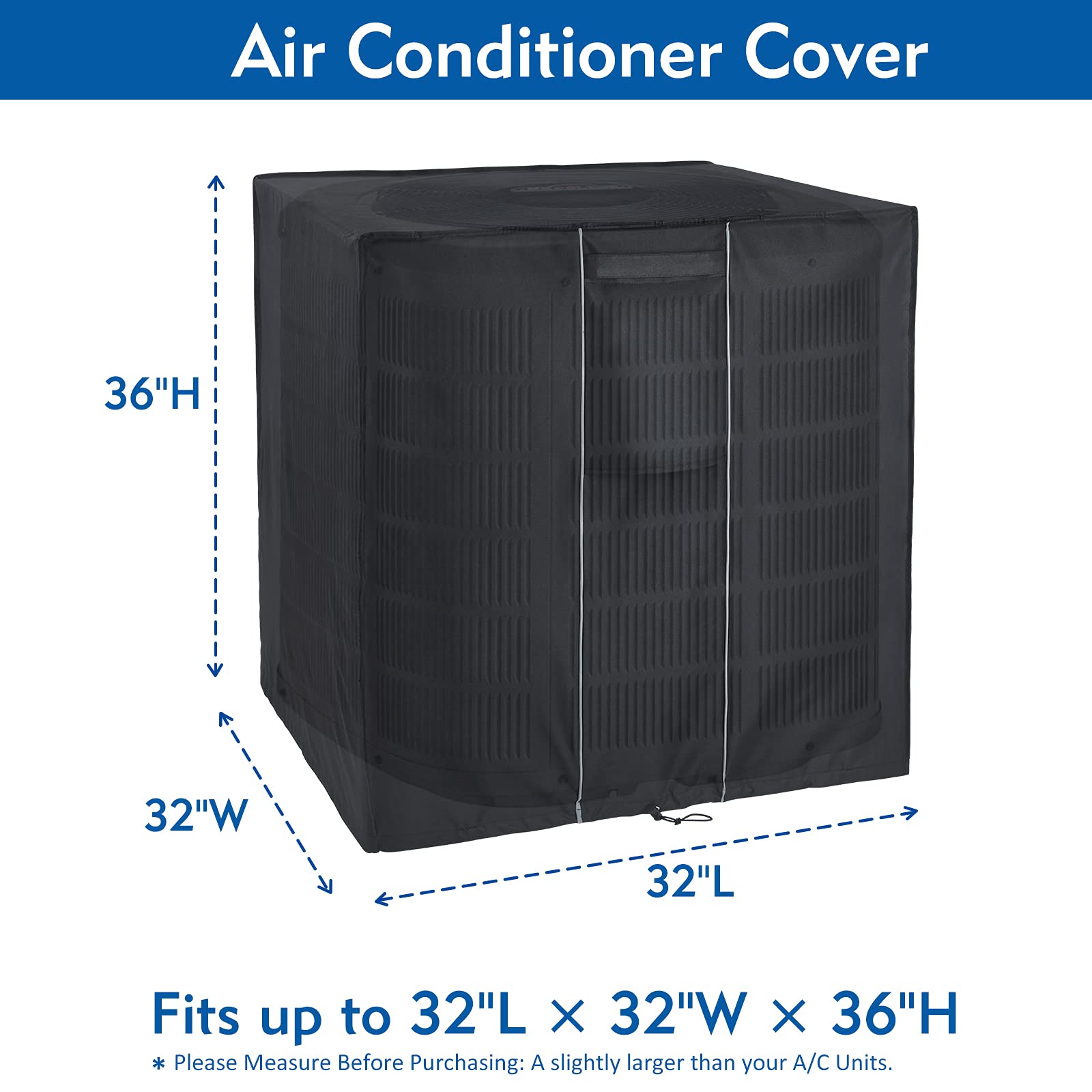 FORSPARK Air Conditioner AC Cover for Outside Units Fits up to 32 x 32 x 36 inches