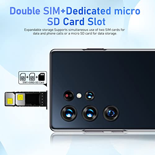 Dpofirs Note 30+ Unlocked Smartphone, 6.82in 6GB RAM 128GB ROM Dual SIM 4G Mobile Phone, Face ID Unlocked Cellphone for Android 10, WiFi+BT+FM+GPS, Gifts